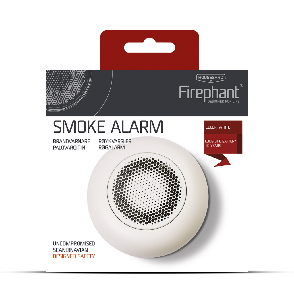 Firephant White designad brandvarnare med 10-års batteri, SA800S ...
